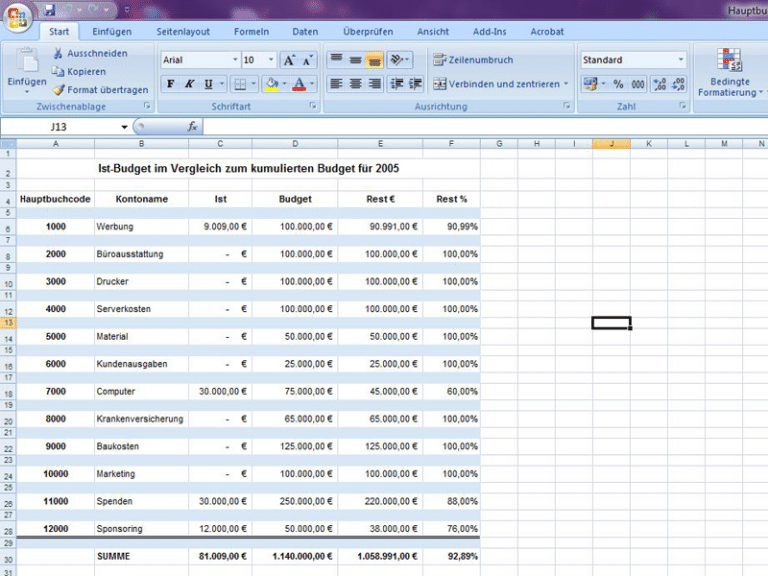 Sparplan Excel Vorlage kostenlos downloaden