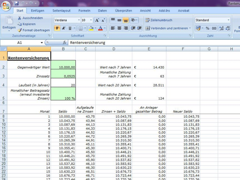 Zahlungsplan Excel Vorlage kostenlos downloaden