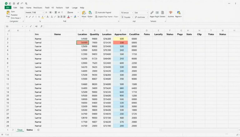 Bestandsliste Inventarliste 1 Excel Vorlage kostenlos downloaden