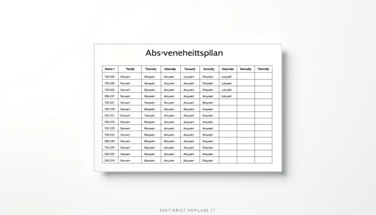 Abwesenheitsplan Excel Vorlage kostenlos downloaden